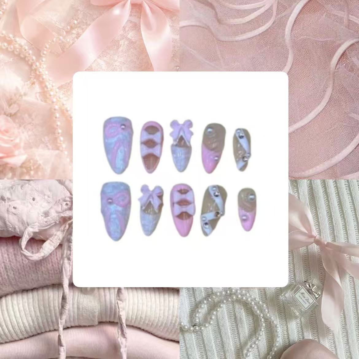Coquette Princess Acrylic Almond Press On Nail