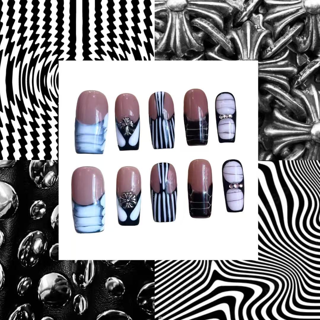 Doppler Effect Acrylic Square Press On Nail